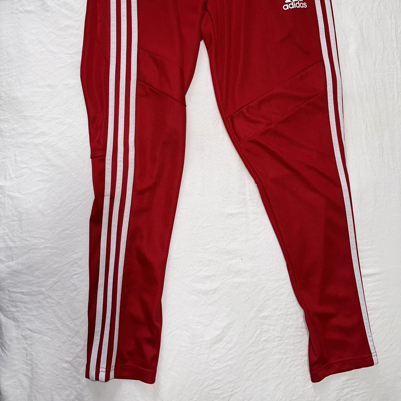 Red adidas pants in great condition just rarely get... - Depop