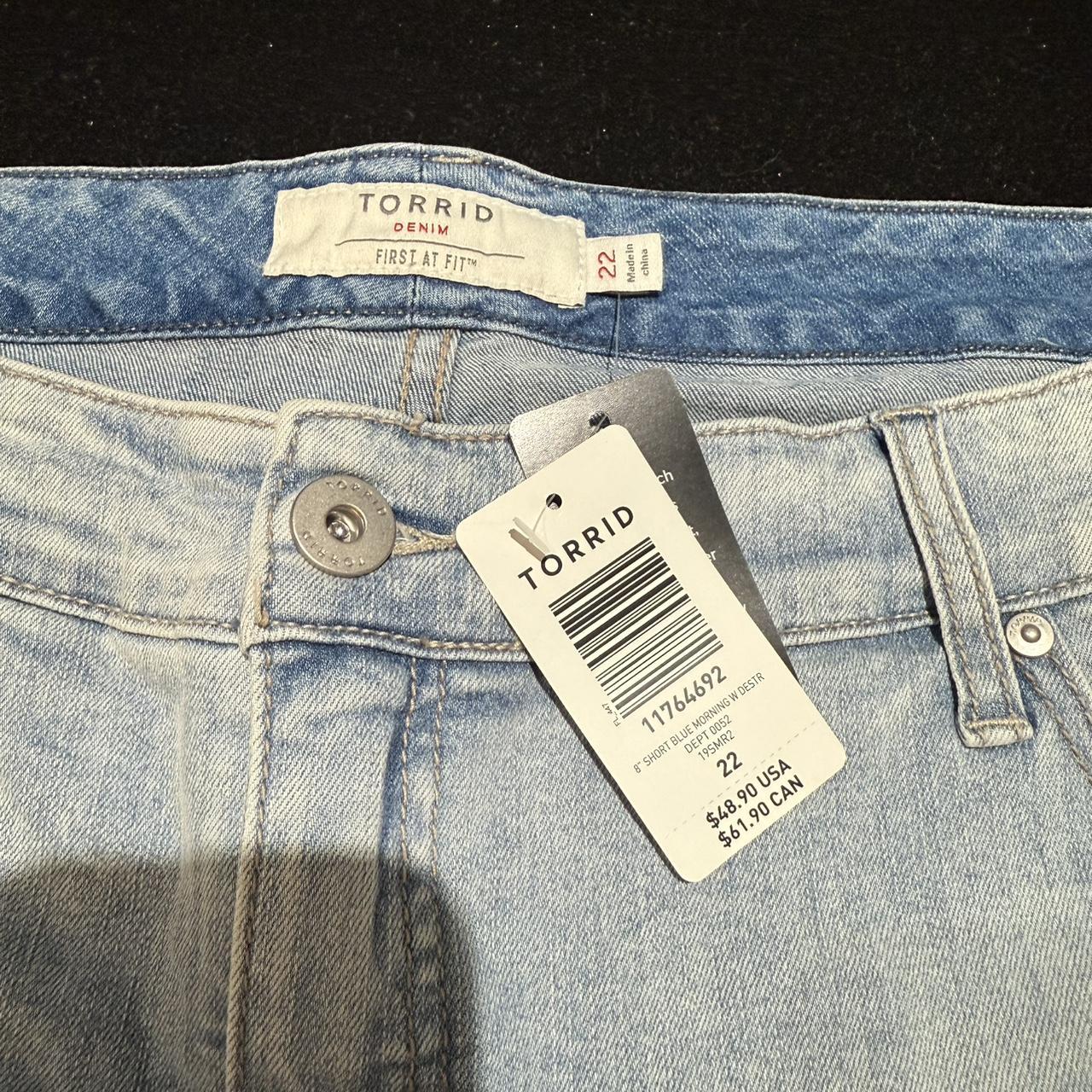 Torrid ripped Jean shorts, brand new, size 22 - Depop