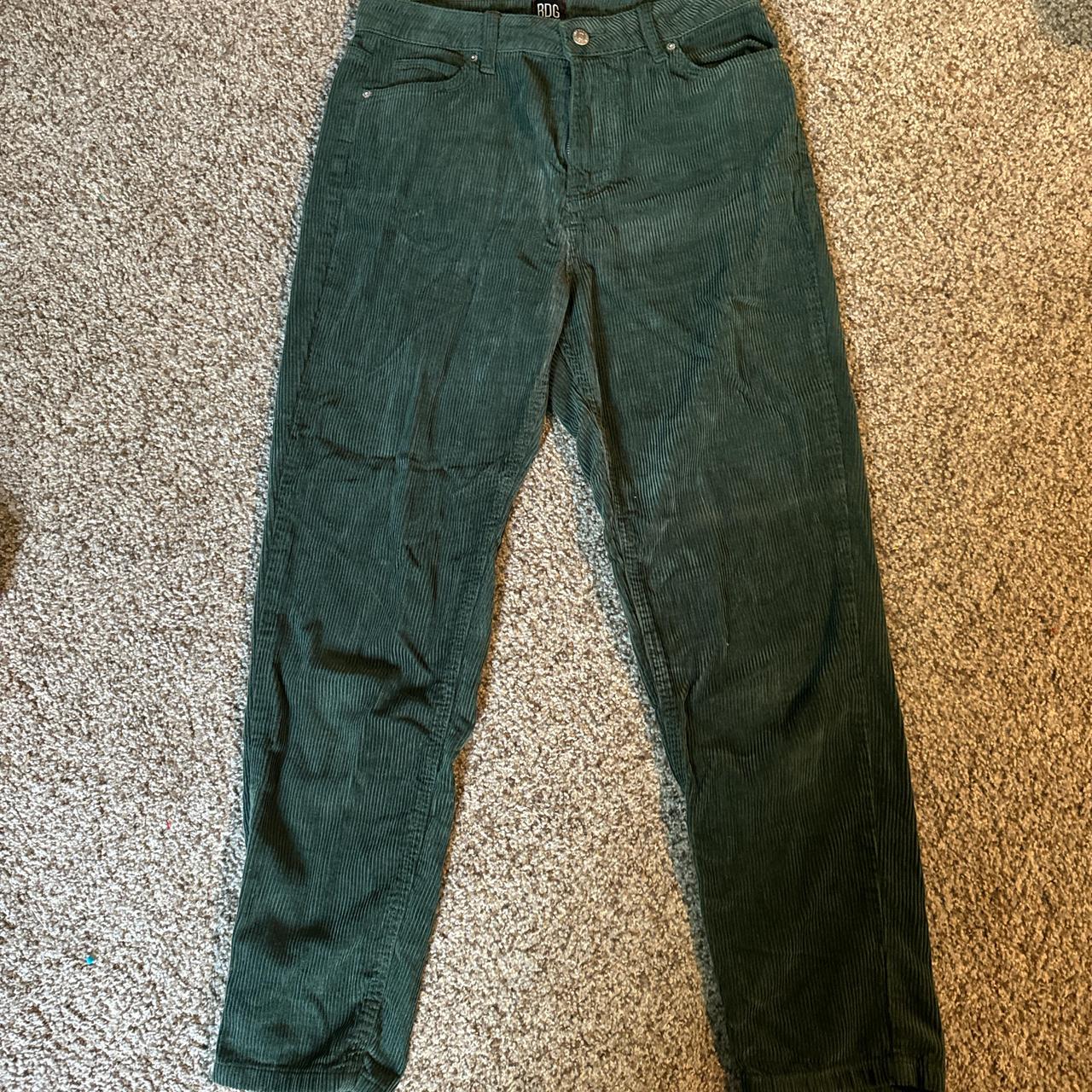 Green BDG / urban outfitters corduroy mom jeans 29”... - Depop