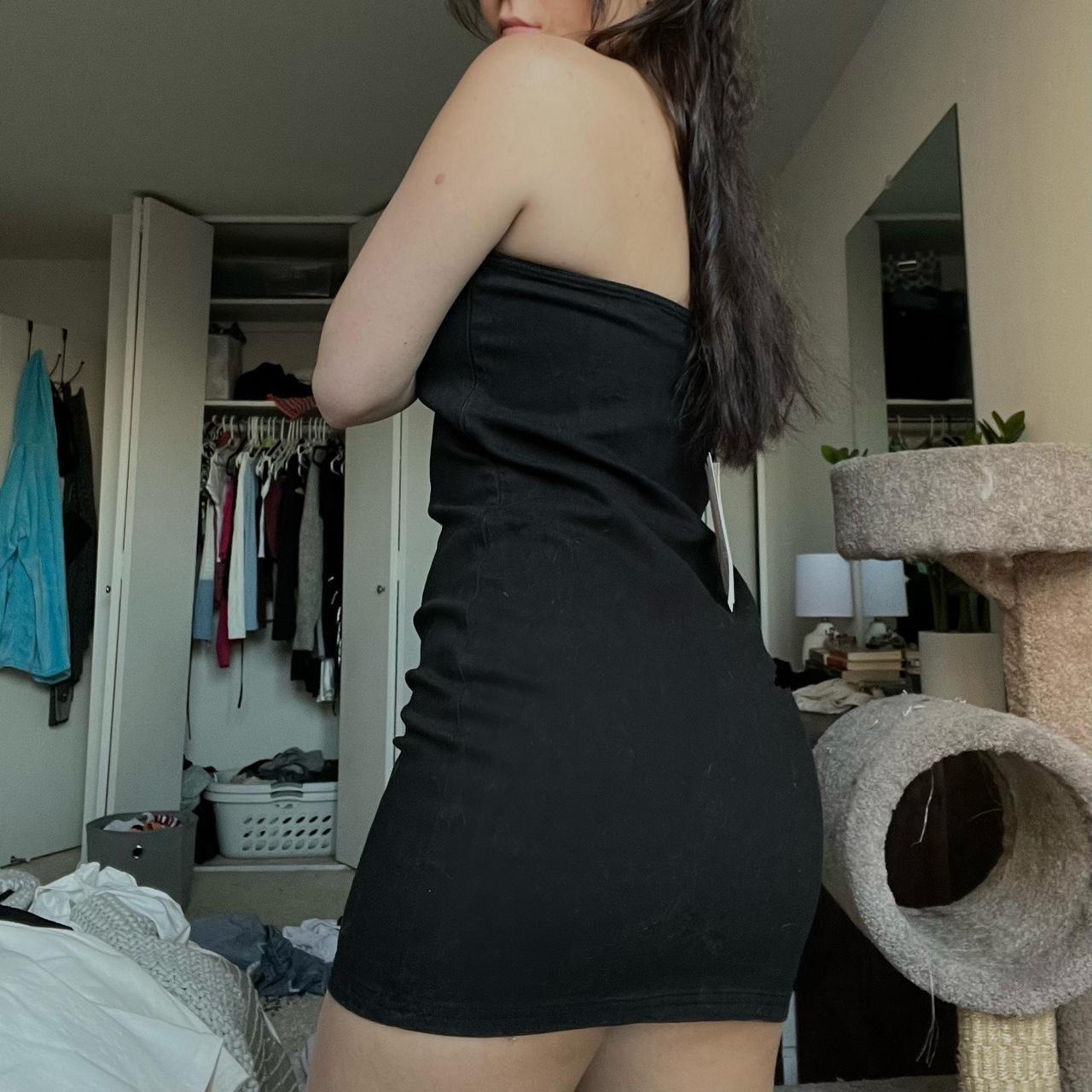 brand new denim black mini dress from Zara! Still... - Depop