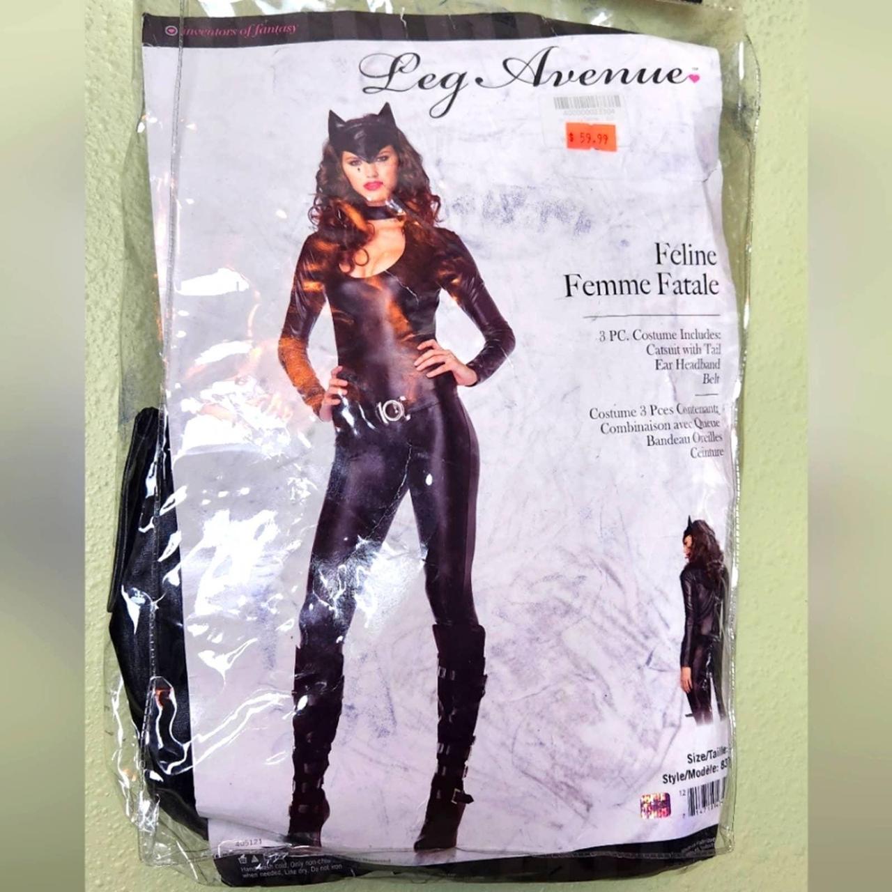Women's black Feline femme fatale costume in women's... - Depop