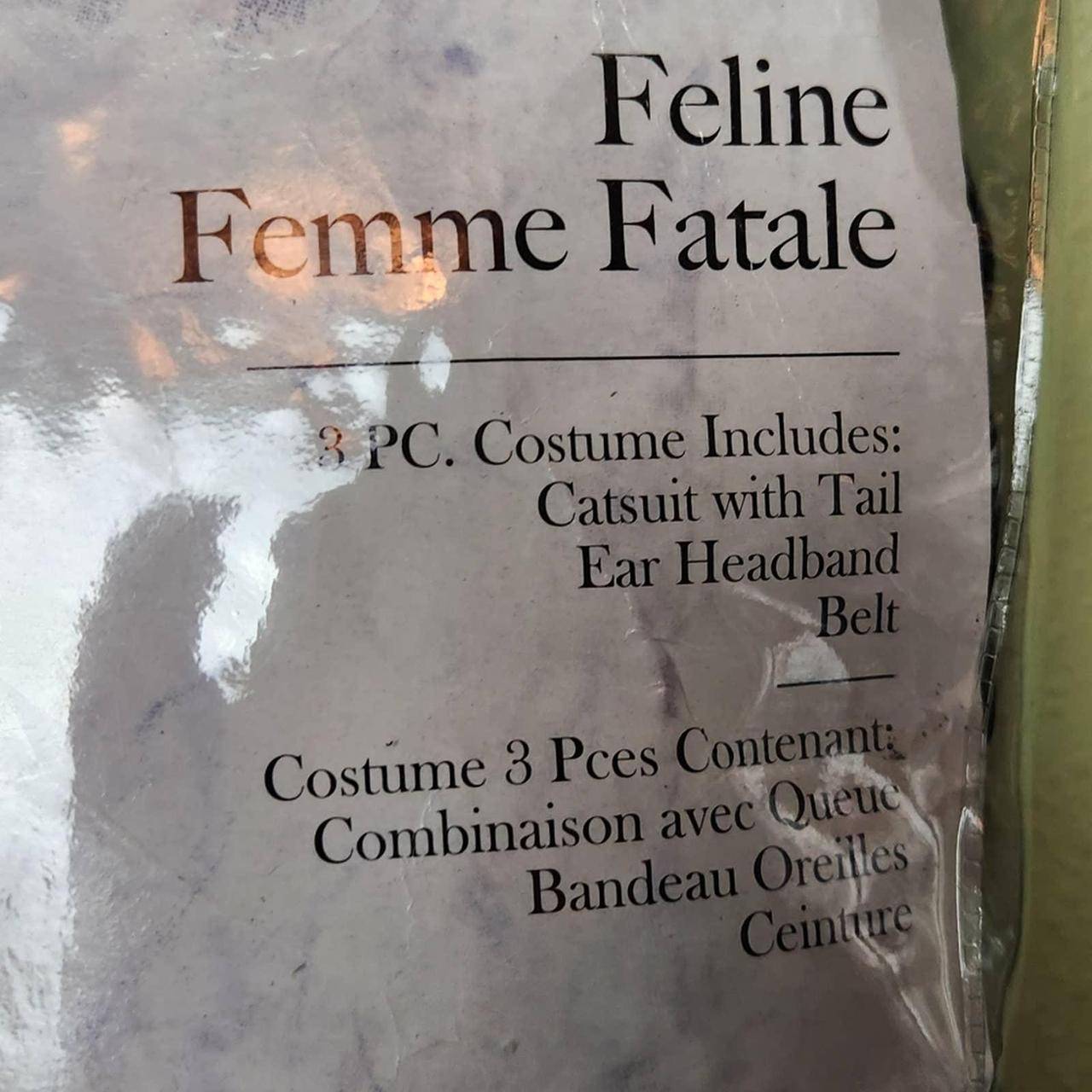 Women's black Feline femme fatale costume in women's... - Depop