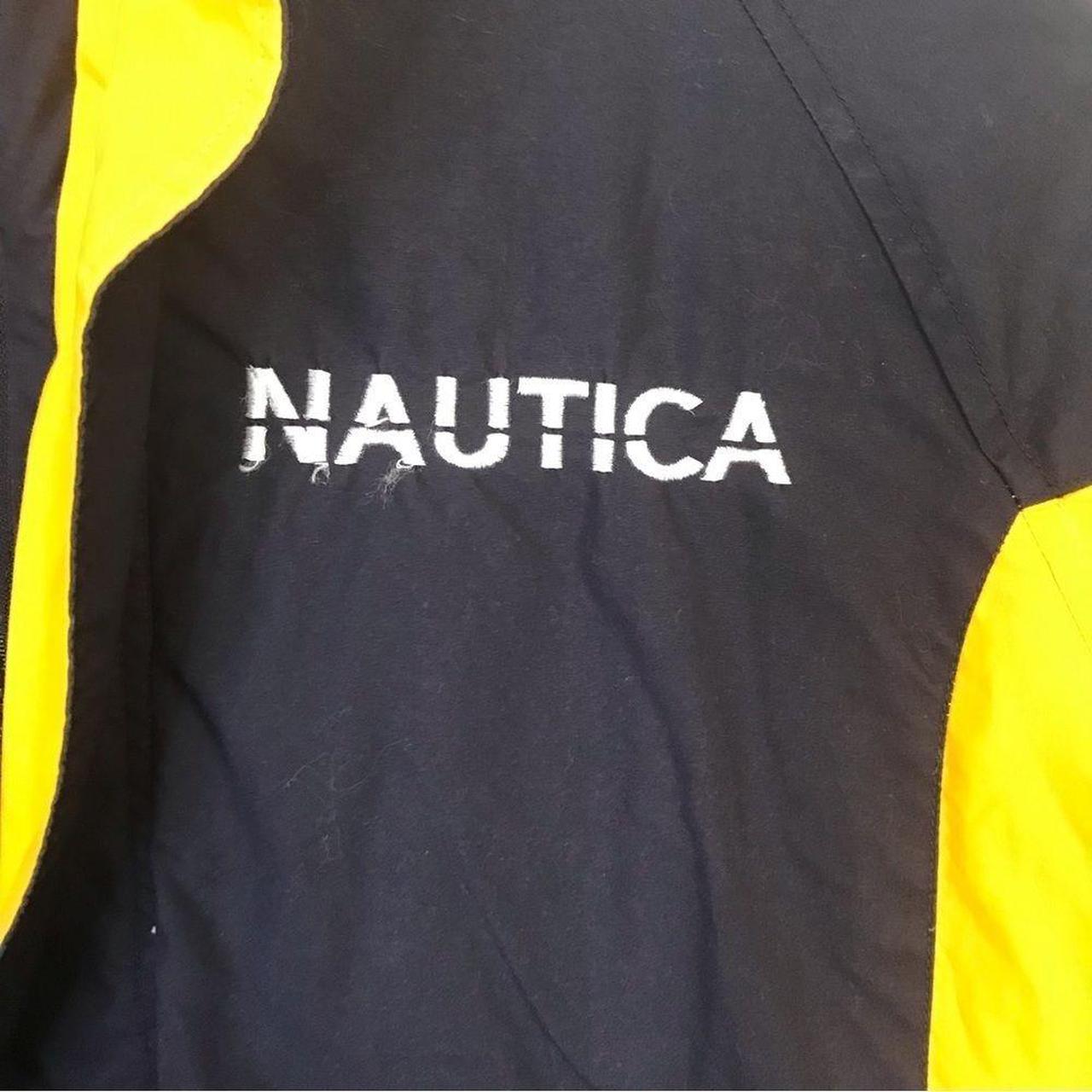 Vintage Nautica Blue Yellow Duck Down Winter Jacket... - Depop