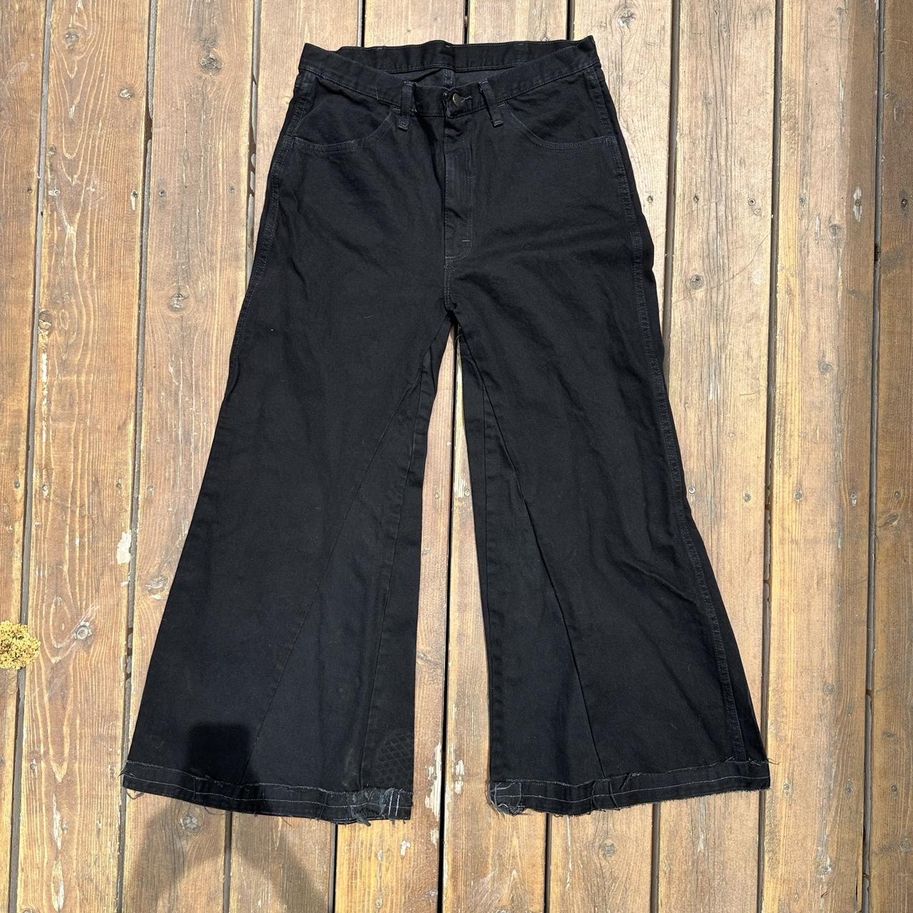 Reworked pair of rustler pants, made wideleg. Size... - Depop
