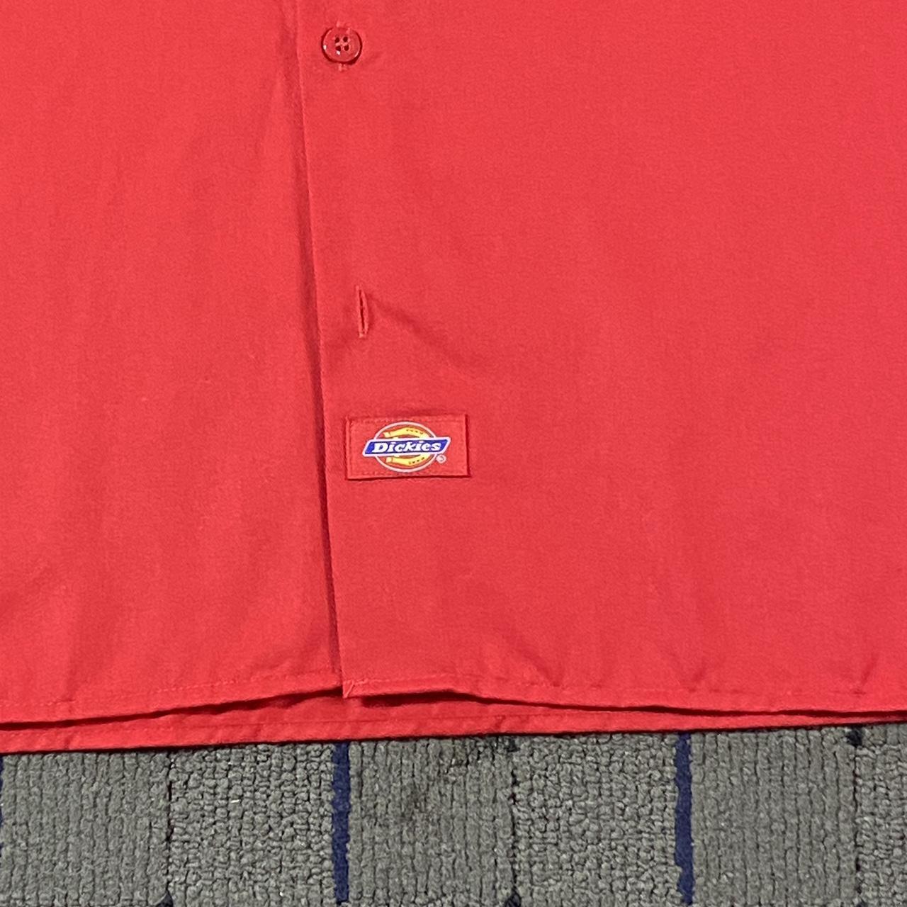Dickies Flex Short Sleeve Work Shirt Mens Large Red Depop