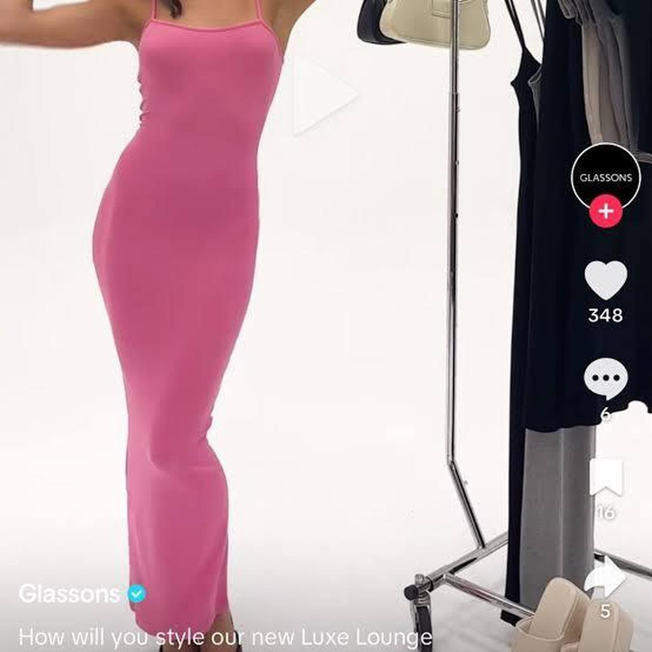 Pink Glassons bodycon dress!! skims dupe #goingout... - Depop