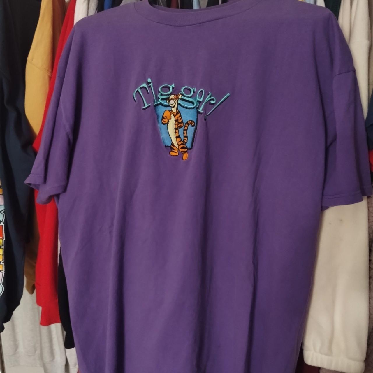 Tigger purple Disney shirt XL Pooh 100 acre... - Depop