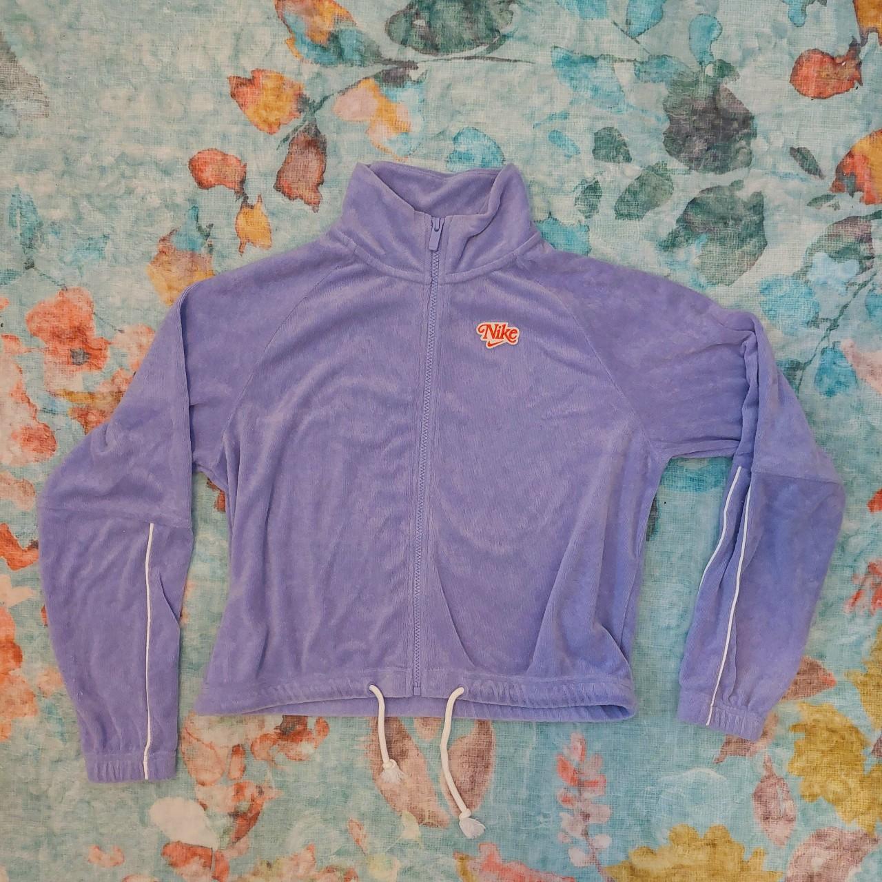 Nike crop retro terry towelling track jacket In... - Depop