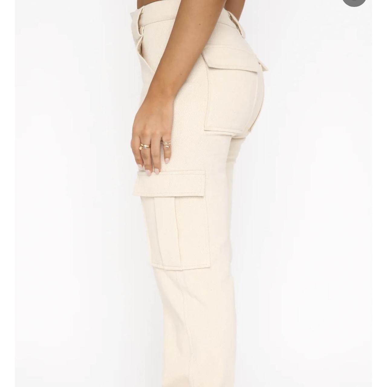 White fox cargo pants - Depop