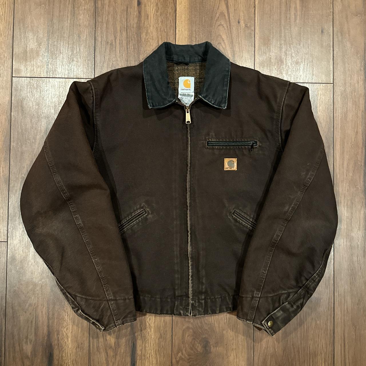 vintage J97 DKB brown carhartt detroit jacket size... - Depop