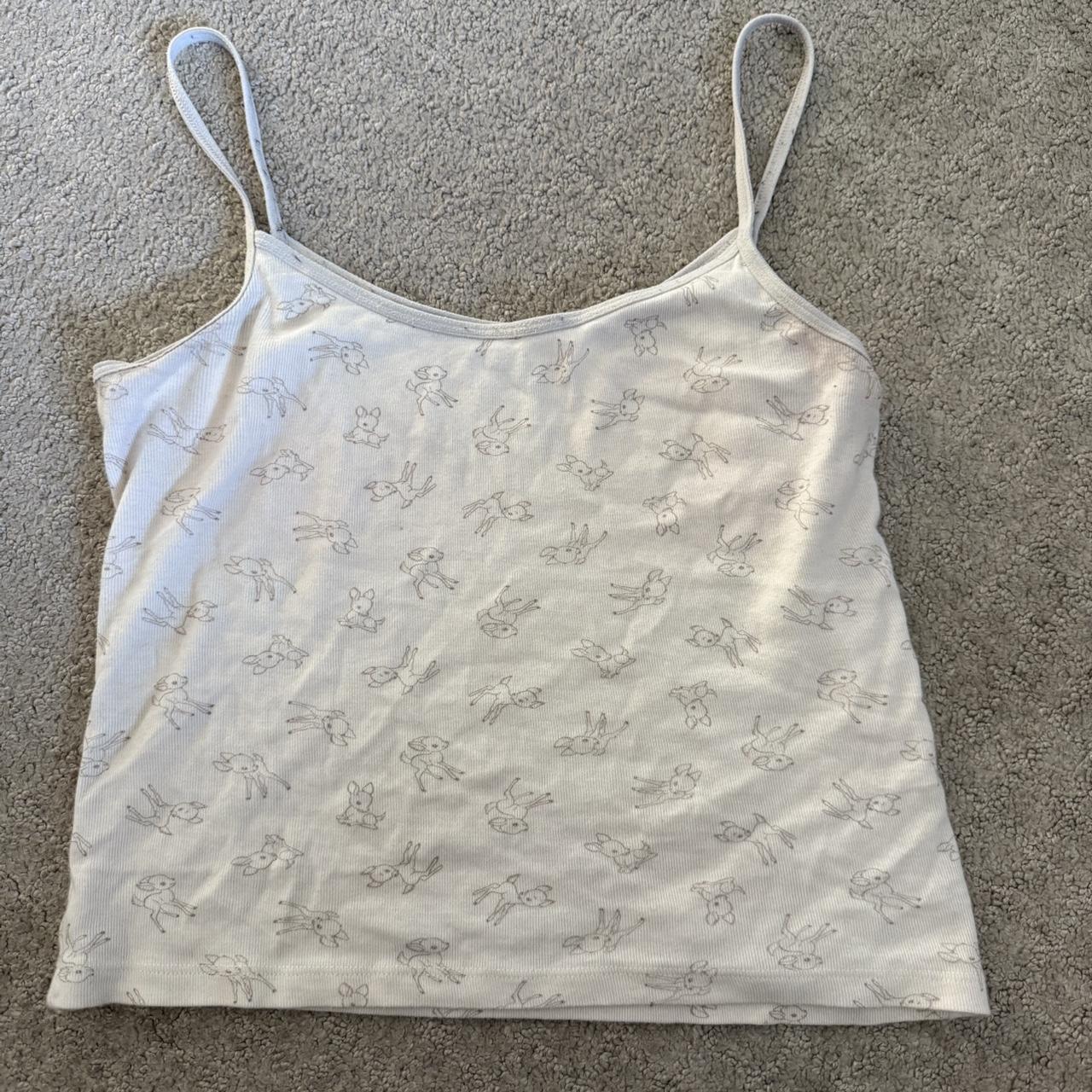 Brandy Melville white deer tank top | Depop