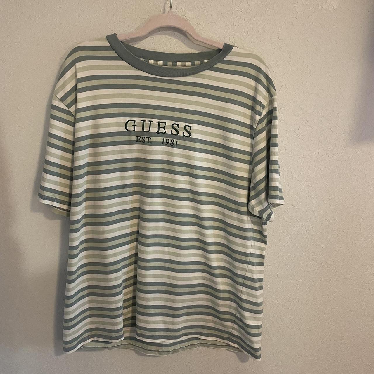 Guess striped tshirt! This would be perfect for... - Depop