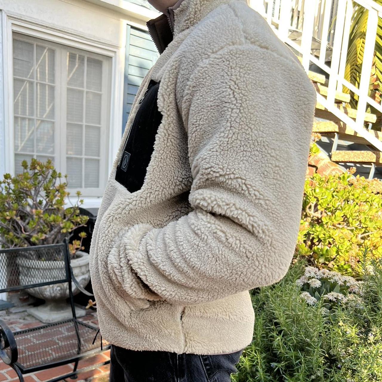 Volcom Men's Tan and Cream Jacket | Depop