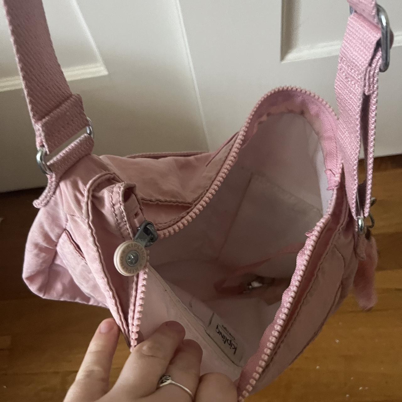 Kipling Pink Crossbody Bag In good preowned... - Depop