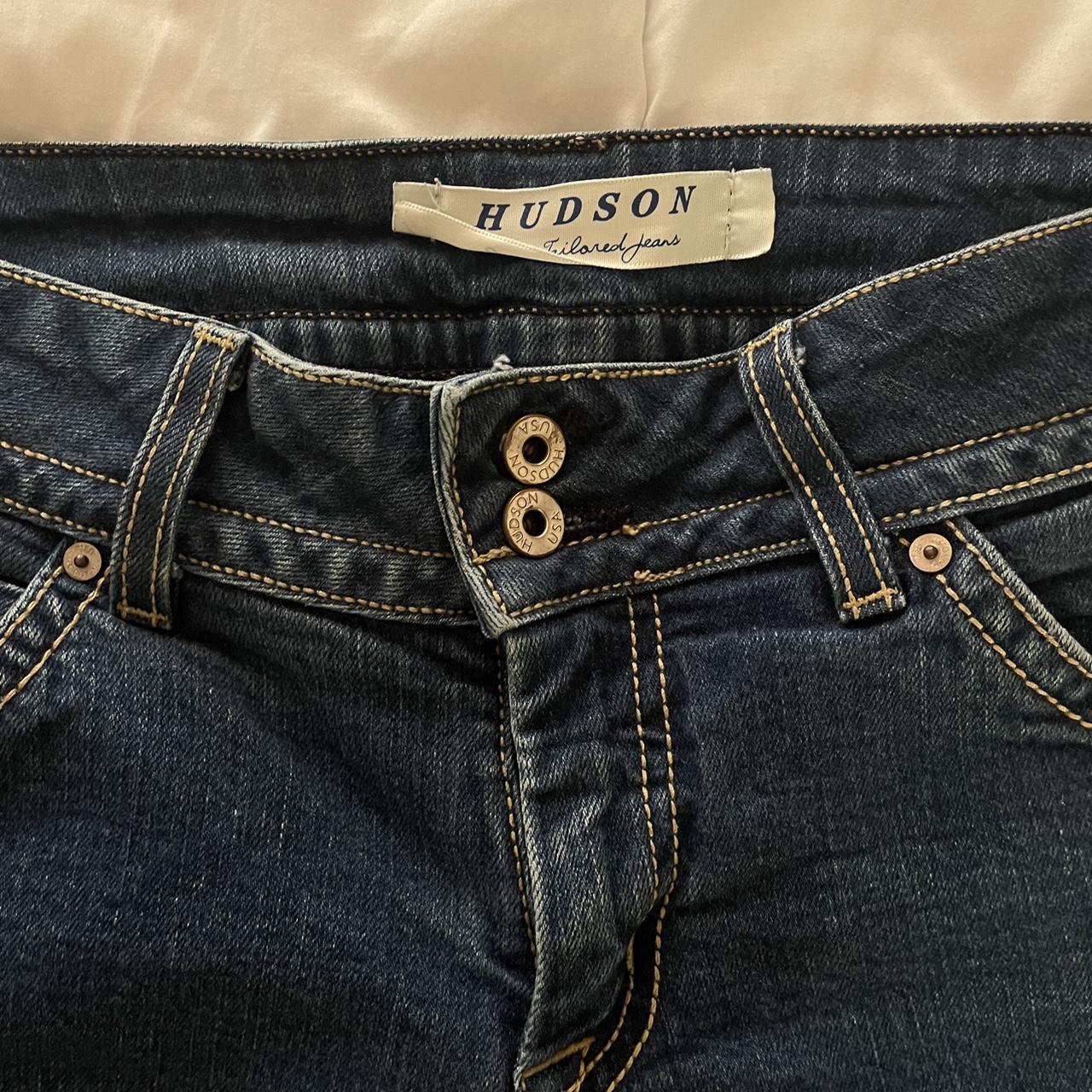Hudson low waisted flared jeans Some paint on the... - Depop