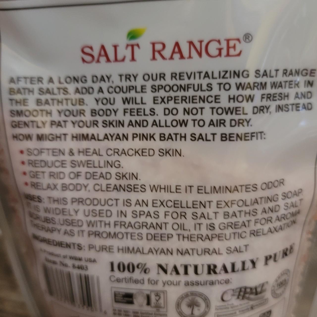 Salt Range HIMALAYAN PINK SALT Bath Salt Soak 100%... - Depop