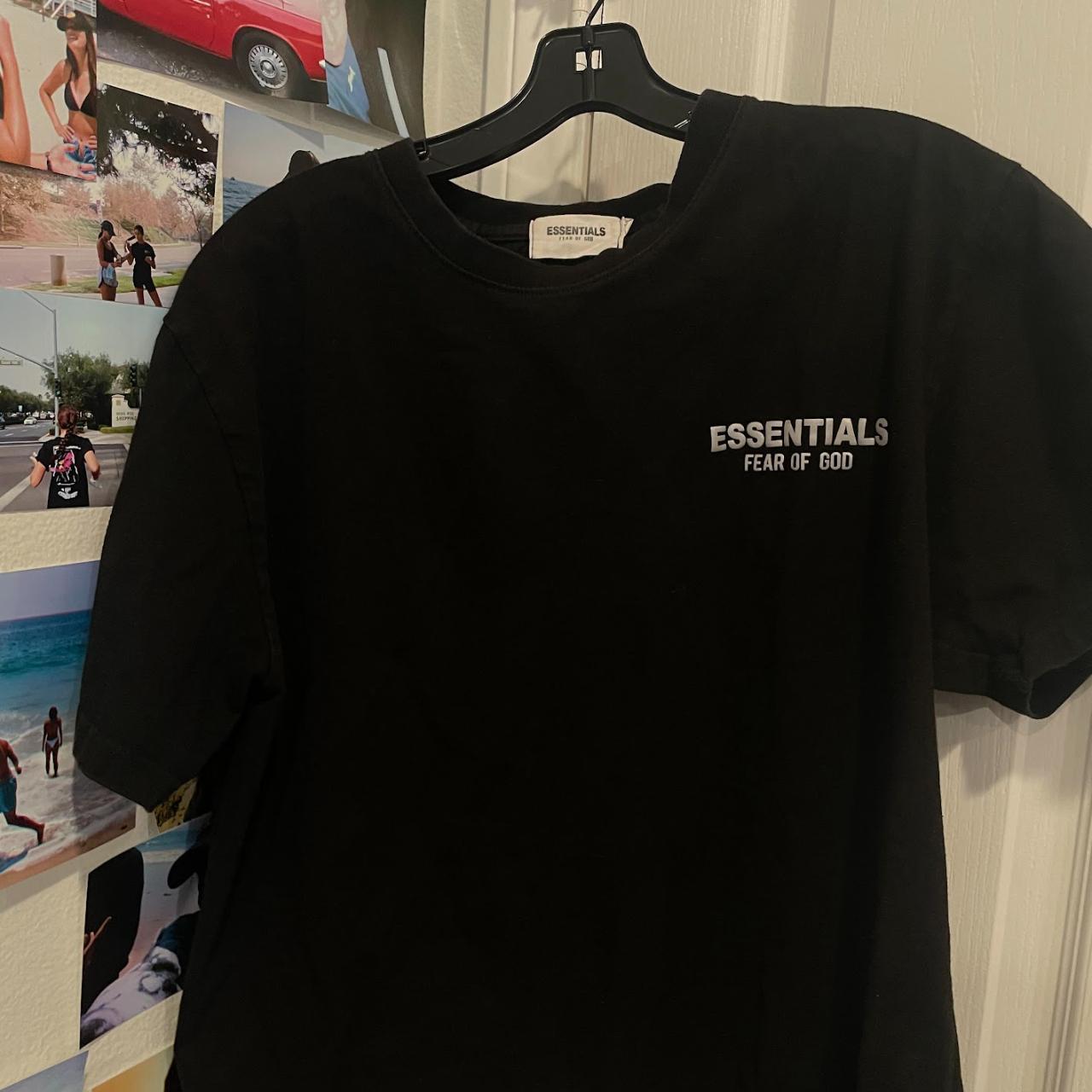 Essentials Fear of God Black tee (reflexive when... - Depop