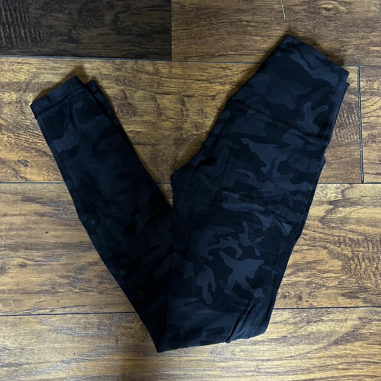 Black camo align leggings Lululemon align leggings... - Depop