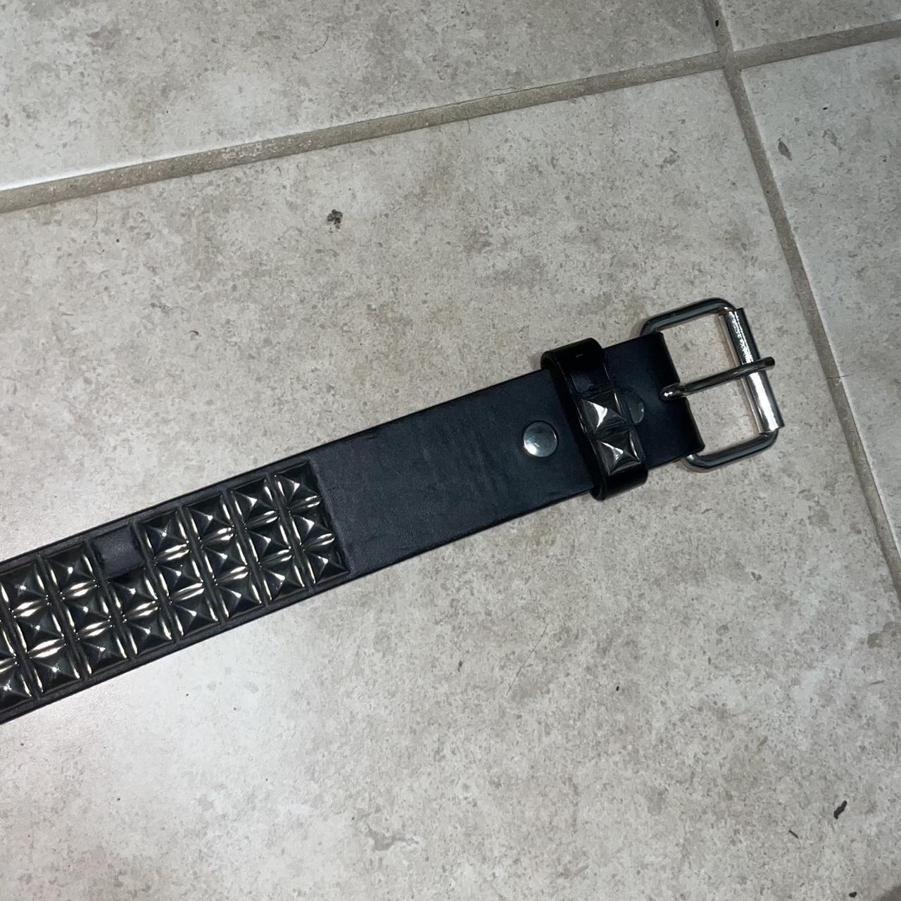 Silver studded emo belt Hot topic 39 in long - Depop