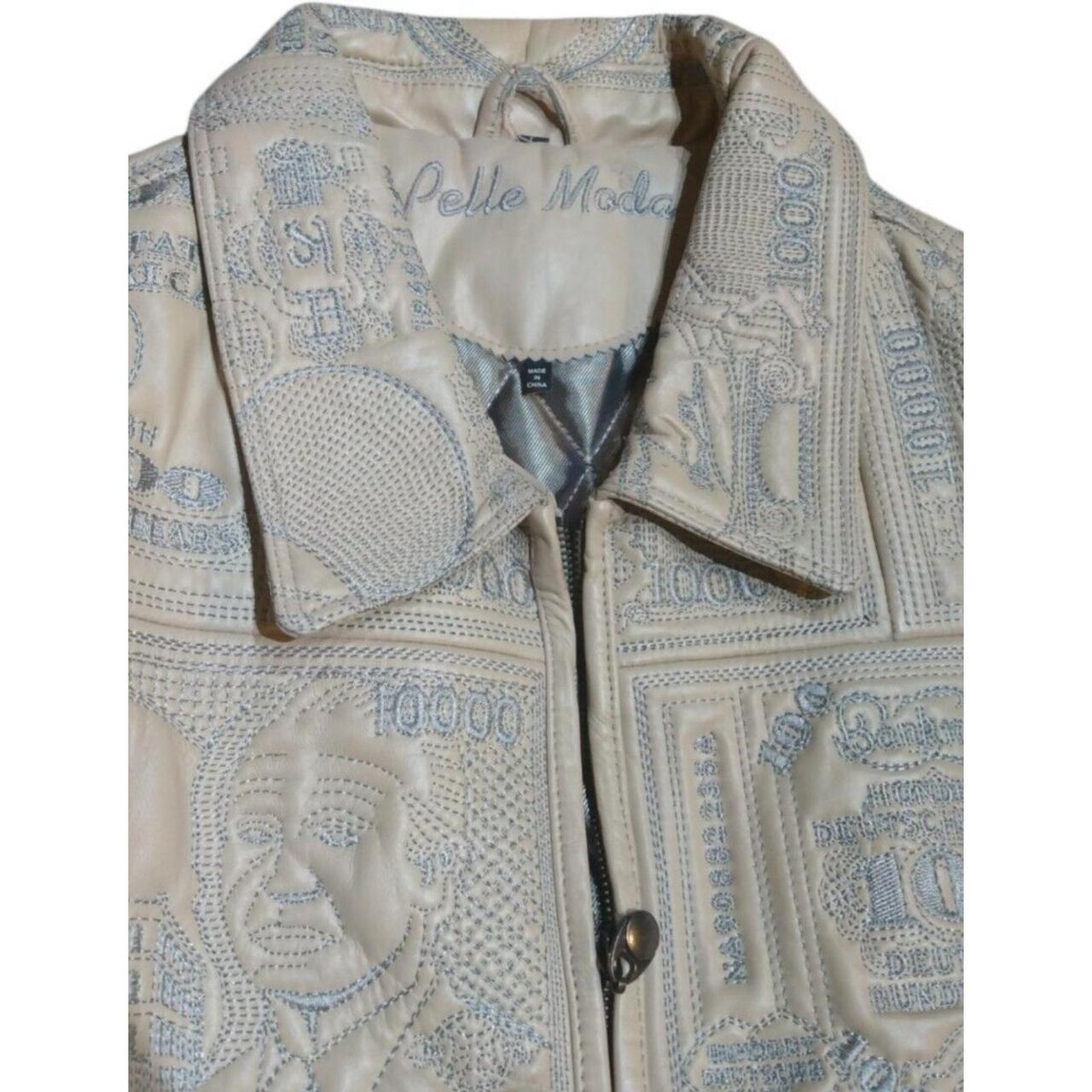 Vintage Pelle Moda Cash Money Leather Jacket Coat... - Depop