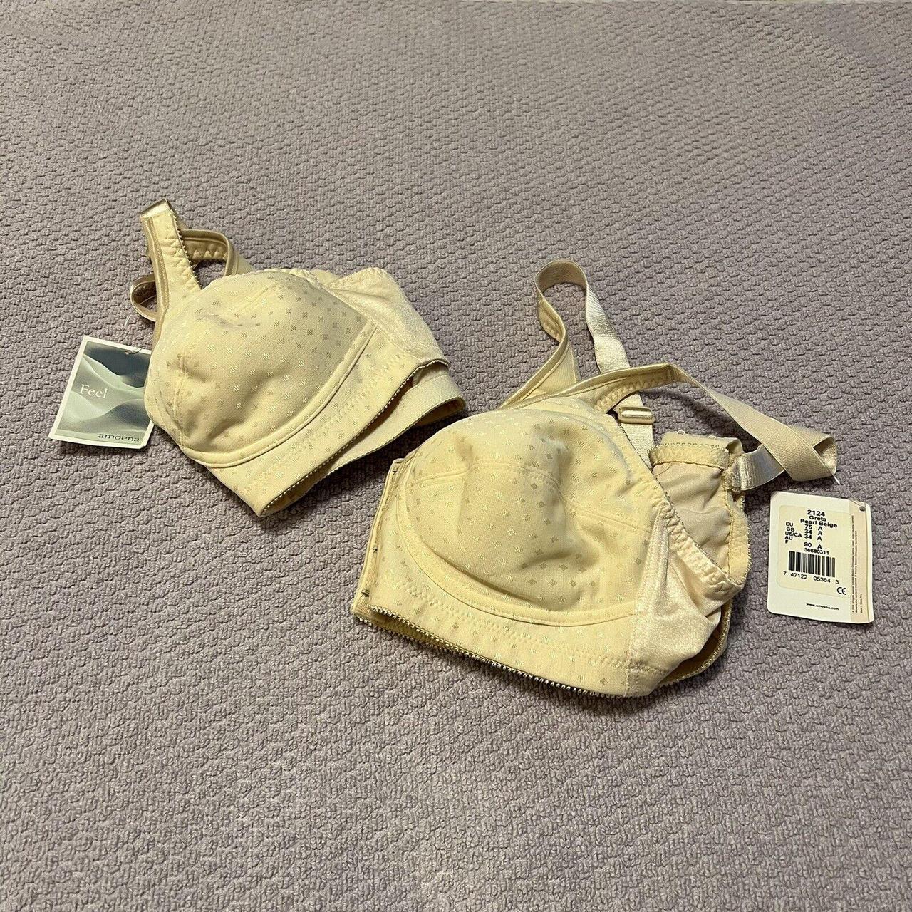 2 Amoena 2124 Greta FRONT/BACK Closure Pearl Beige... - Depop