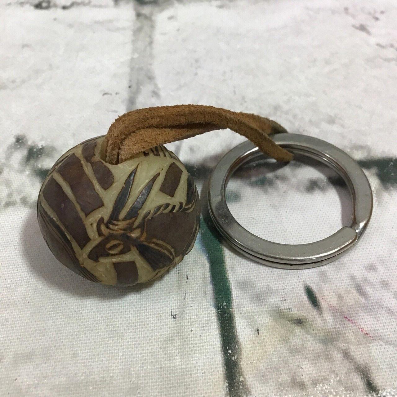 Collectible Keychain Carved Nut Safari Animal... - Depop