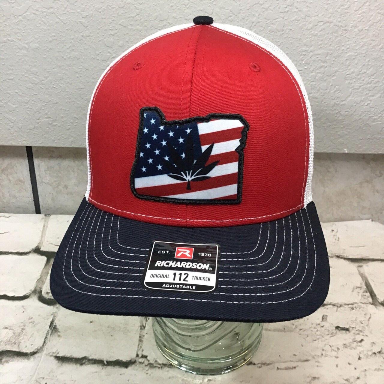 Pot Leaf US Flag Oregon Hat Mens Snapback Nectar... - Depop
