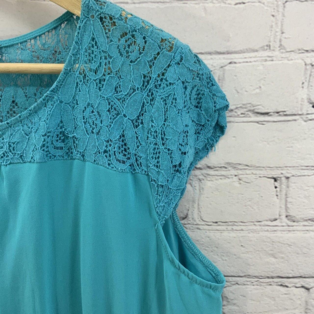 One Clothing Dress Womens Plus Sz 1X Teal Lace Trim... - Depop