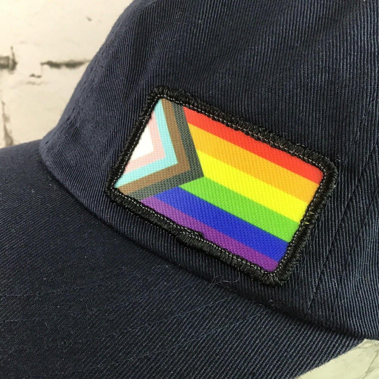 Oregrown OSFA Hat Navy Blue Rainbow Patch Adjustable... - Depop