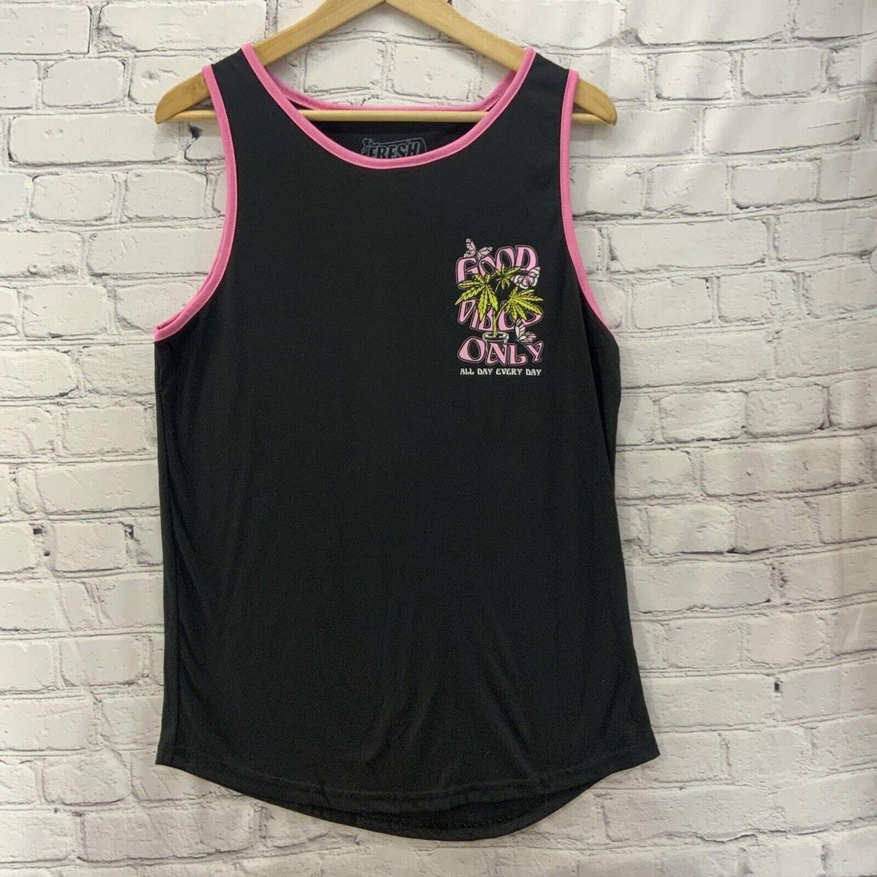 Fresh Laundry Tank Top Good Vibes Black Pink Womens... - Depop