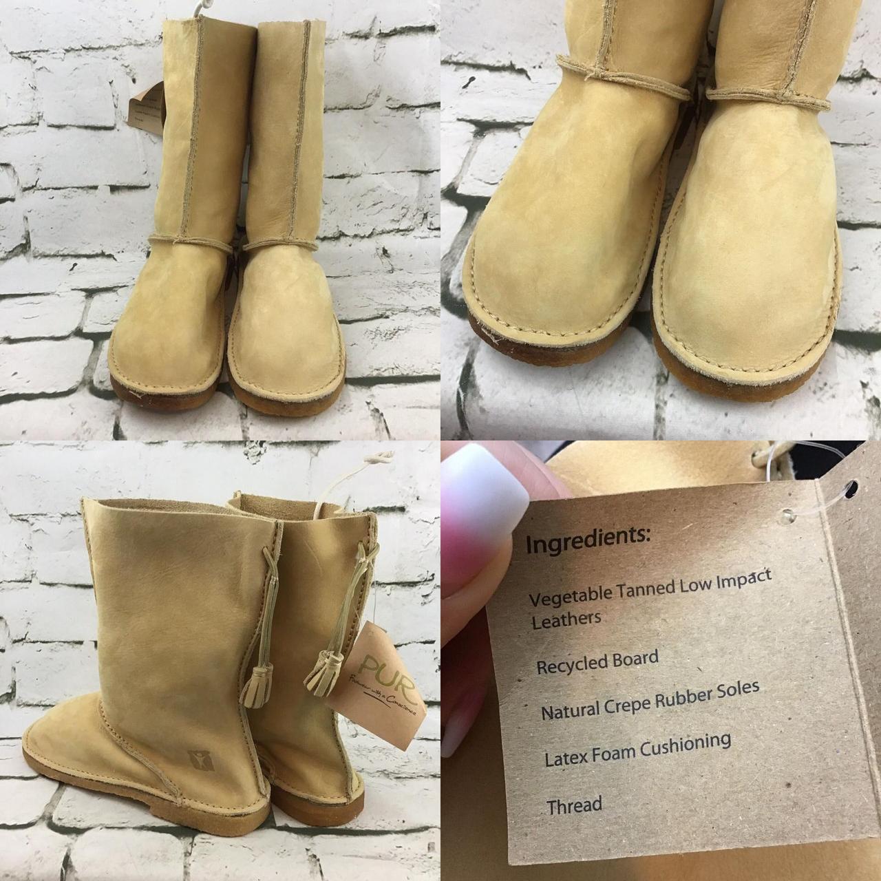 NWT PUR Womens Sz 9 Boots Fawn Tan Leather Suede... - Depop
