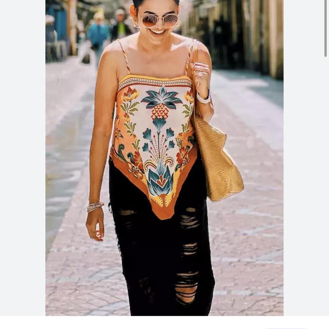 Farm RIO floral energy tank top name: farm floral... - Depop