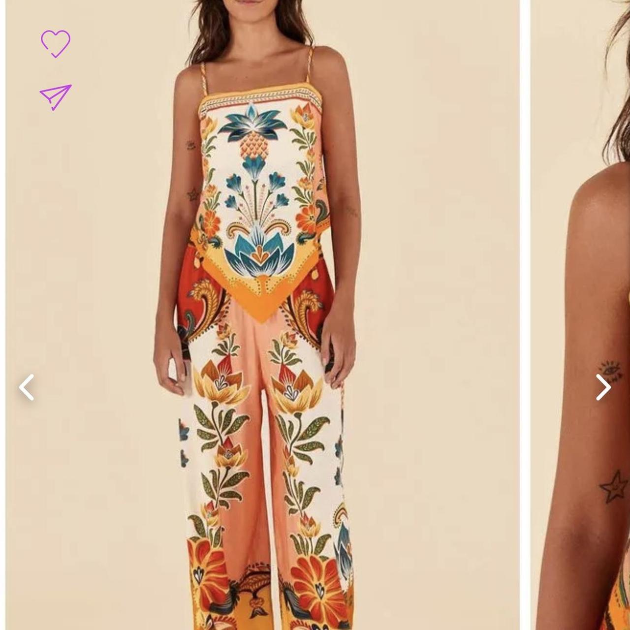 Farm RIO floral energy tank top name: farm floral... - Depop