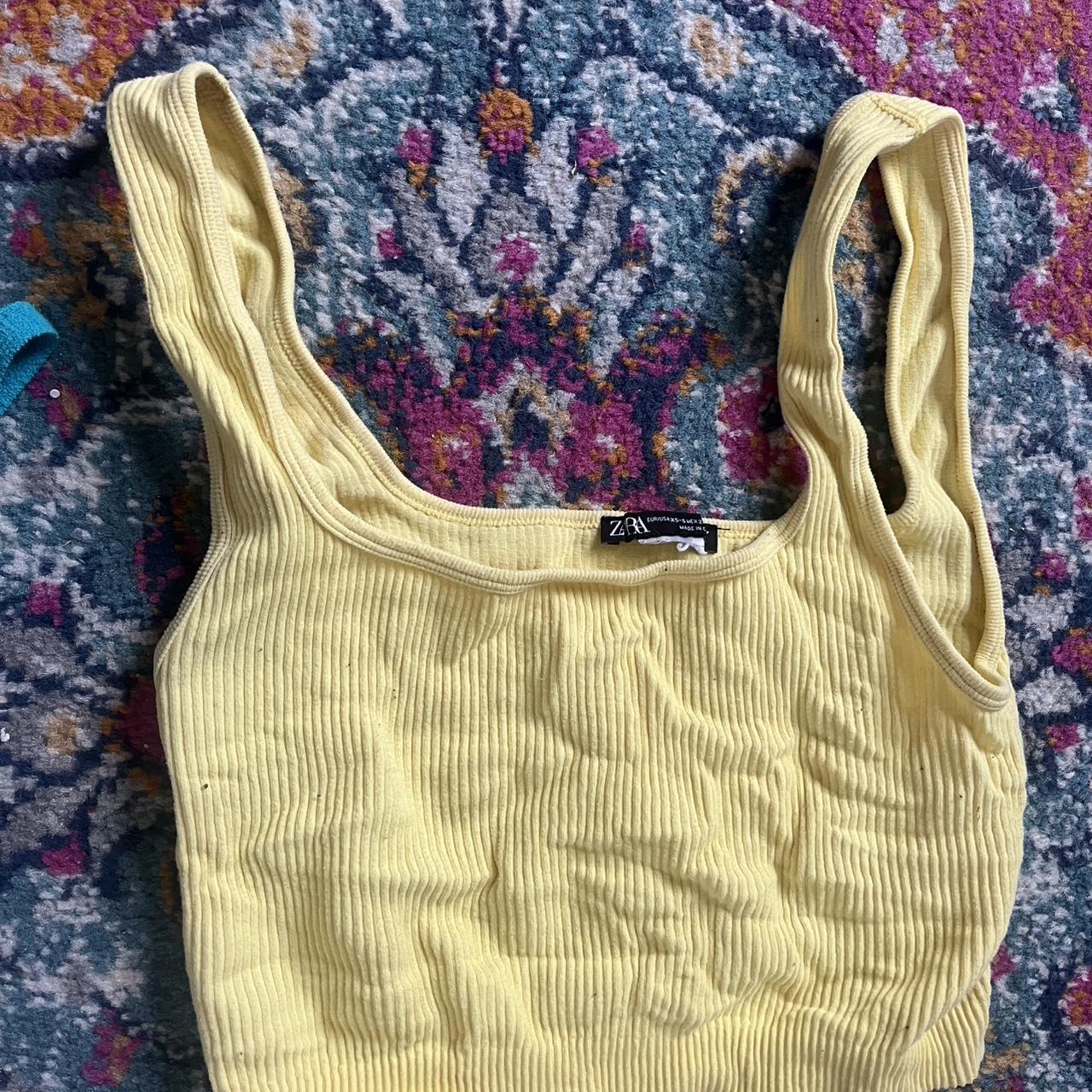 Butter Yellow Zara Crop tank top | Depop