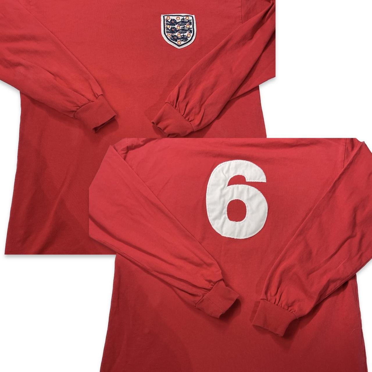 Mens England 6 Football Retro 1966 Soccer Score Draw... - Depop