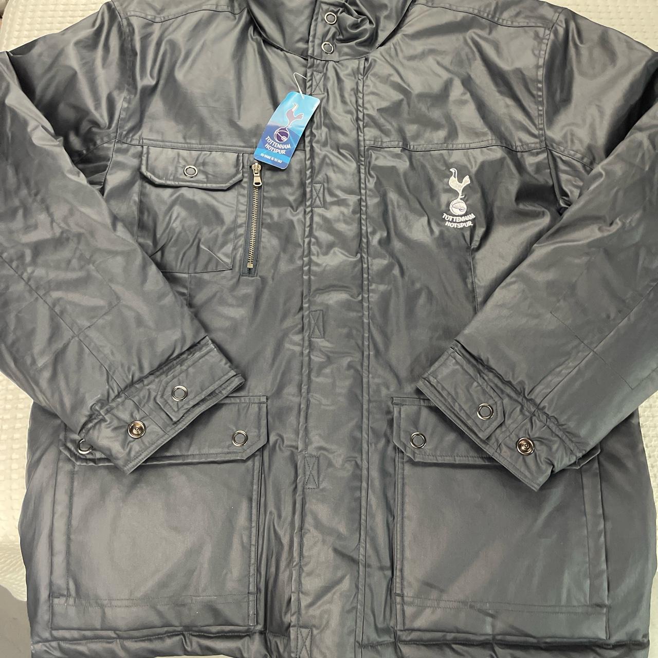 Tottenham Hotspur F.C. Navy Large Waxed Padded... - Depop