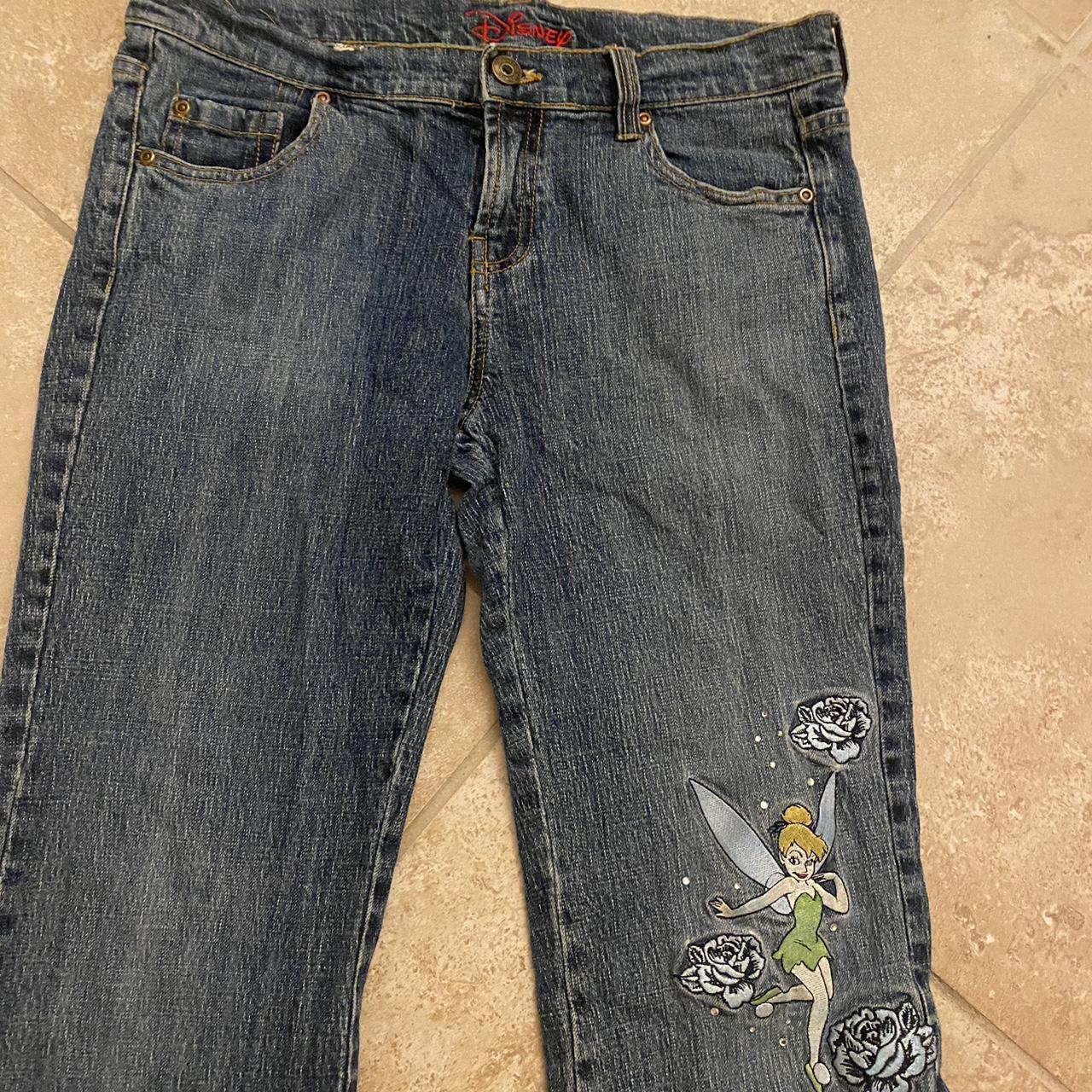 Disney Tinkerbell low rise jeans Fit 5’5 and... - Depop