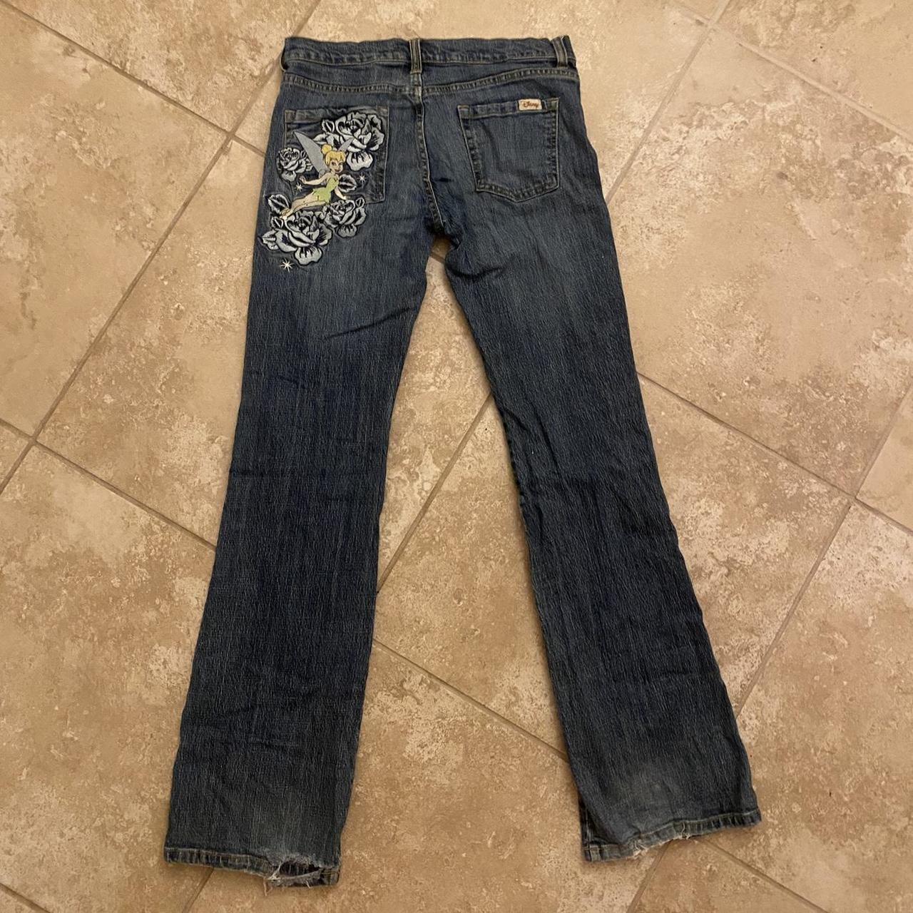 Disney Tinkerbell low rise jeans Fit 5’5 and... - Depop