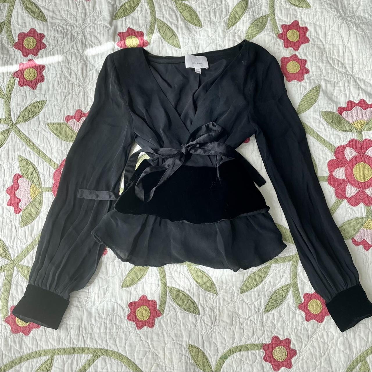 Amazing cinq a sept black long sleeve blouse,... - Depop