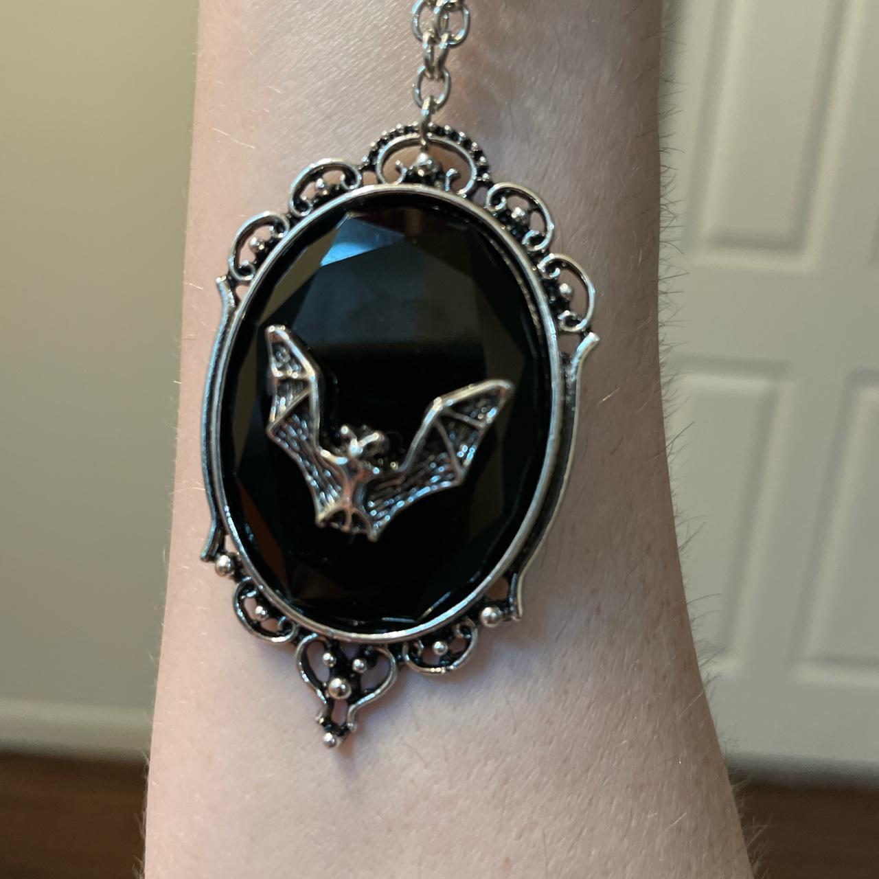 Gothic bat cameo necklace #goth #bats - Depop