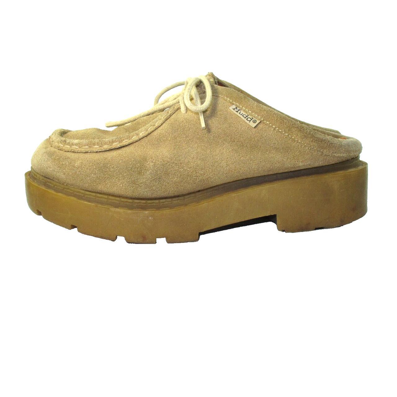 Mudd Women's Y2K 90s Chunky Platform Leather Mules... - Depop