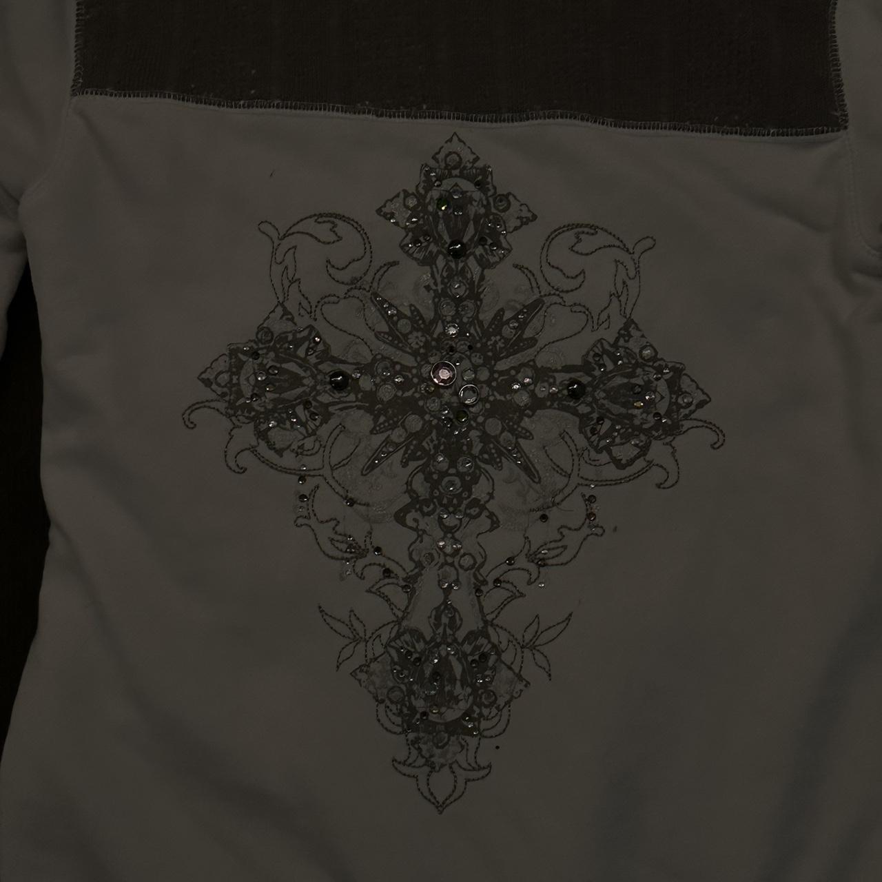 Jacket w cross design heavy thick material good... - Depop