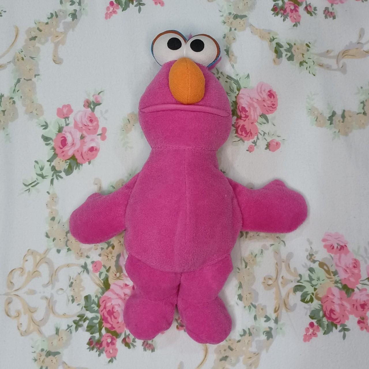 Vintage 1997 Sesame street pink Telly monster beanie... - Depop