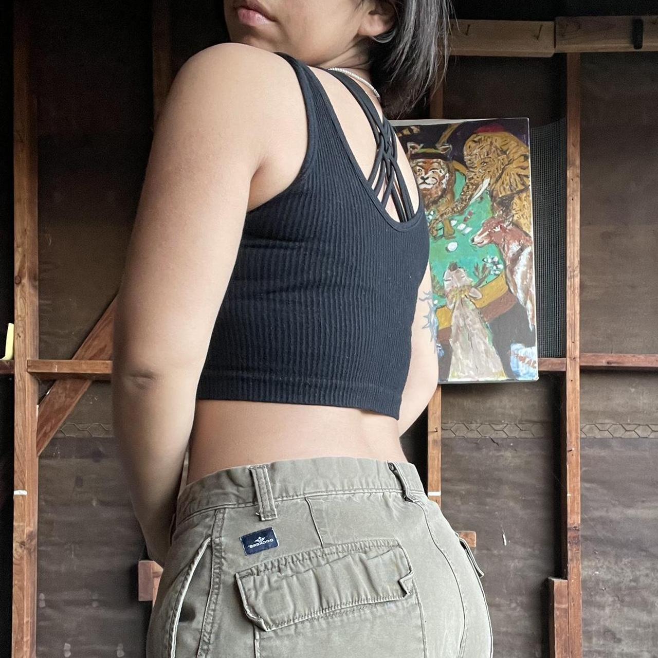 Out From Under Women's Black Crop-top | Depop