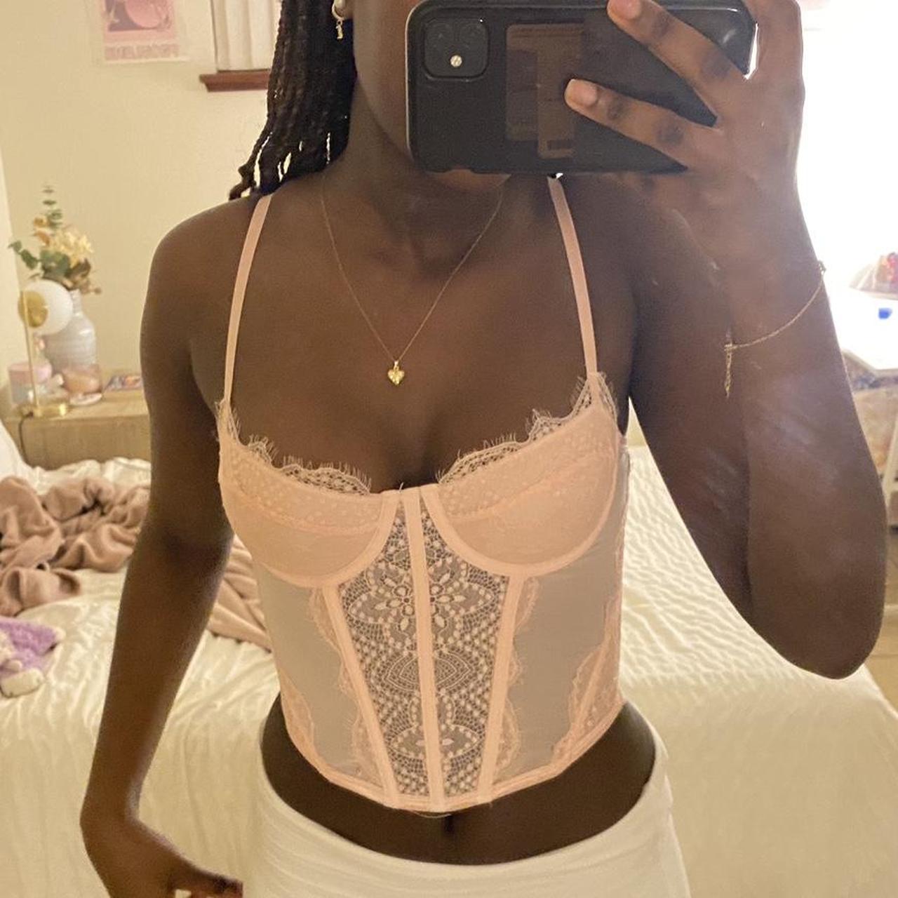 pink glassons corset top • never worn •bought for... - Depop