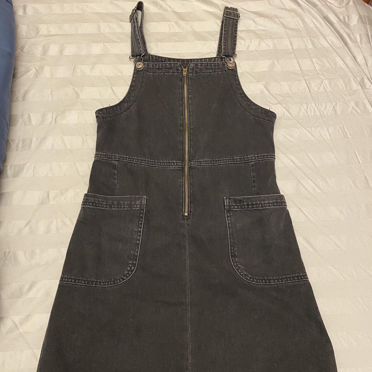 American eagle black denim overalls dress looks... - Depop