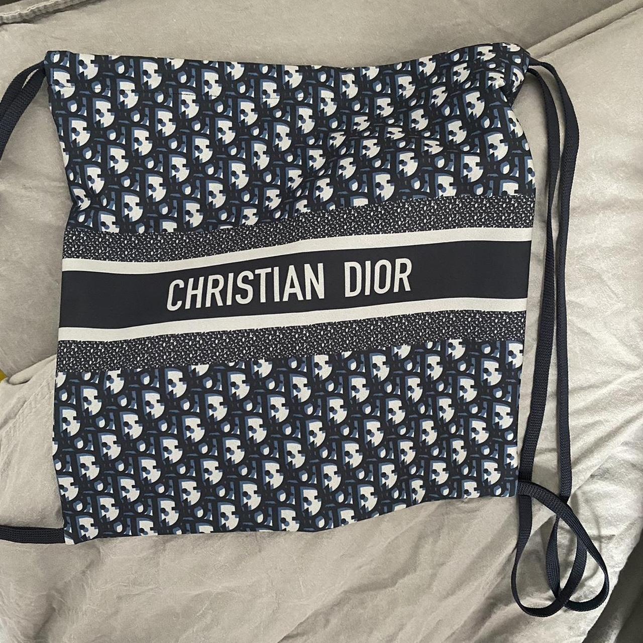 Blue dior drawstring bag. This came with dior alps... - Depop