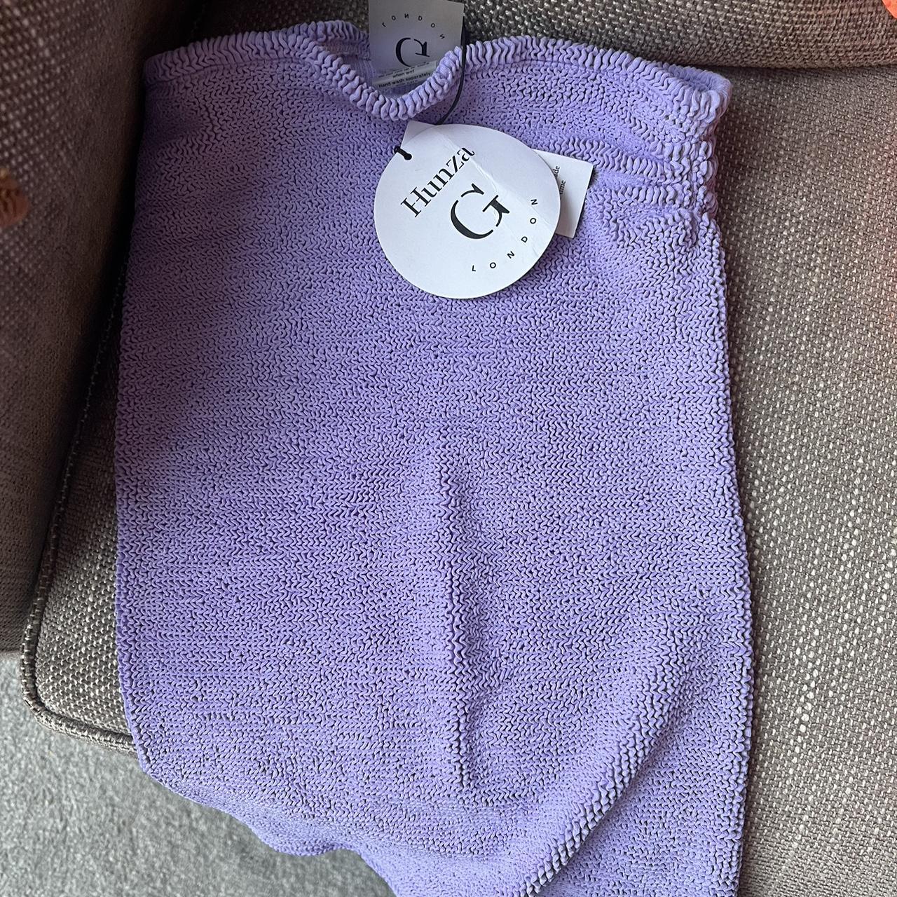 Hunza g lilac mini skirt brand new with tags - Depop