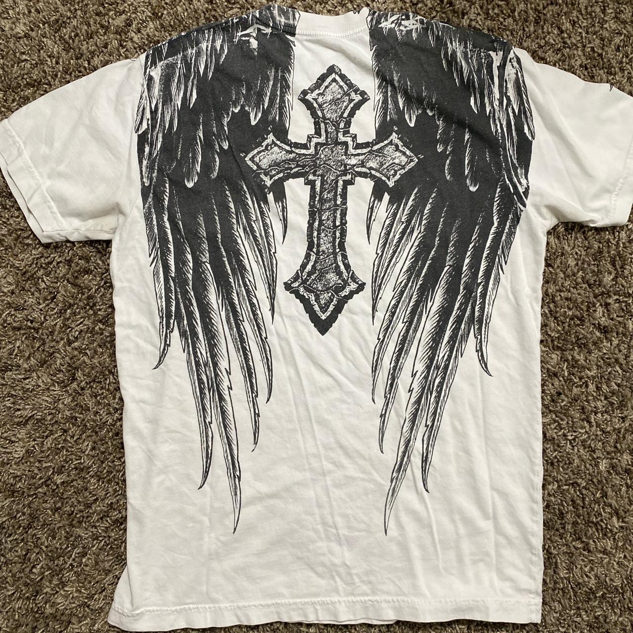 white affliction shirt size S slight discoloration... - Depop