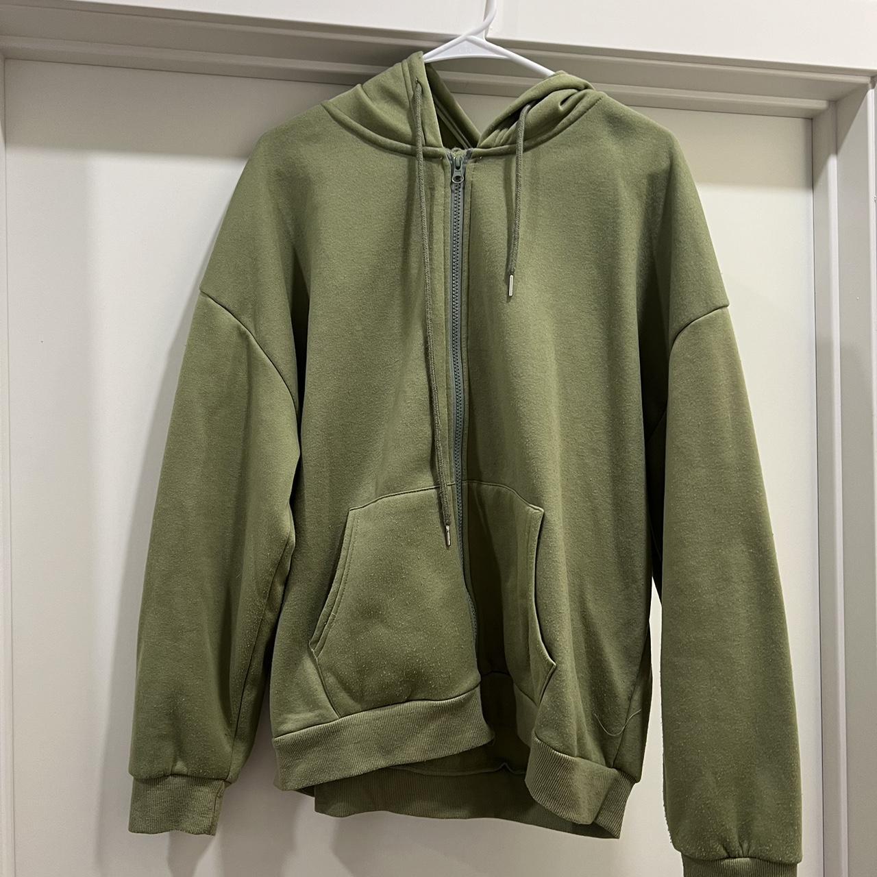Sage green zip up hoodie #zipup #hoodie Size:... - Depop